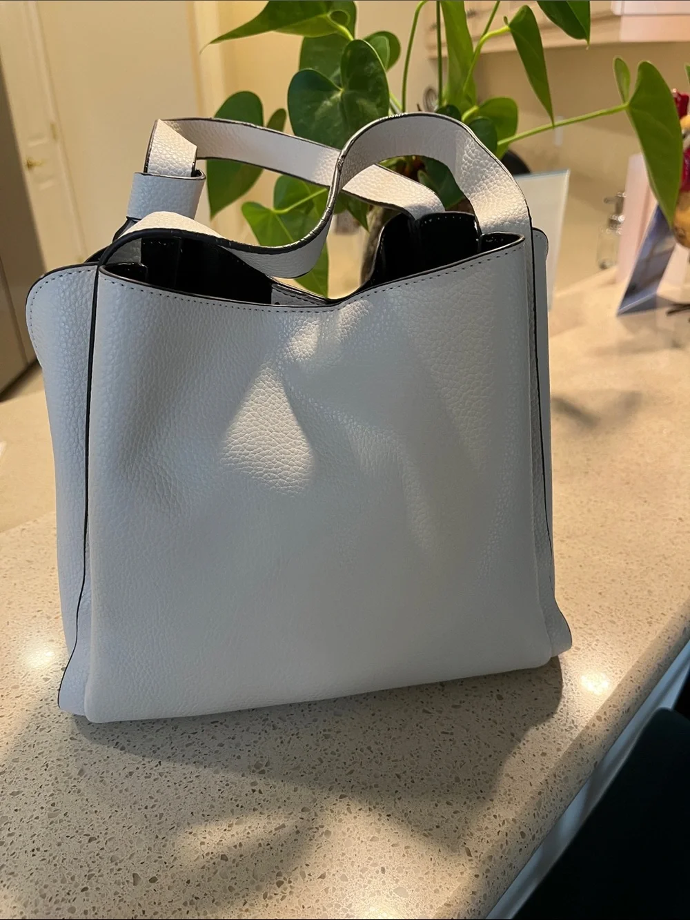 kate spade | Bags | Kate Spade White Pebbled Leather Shoulder Bag With ...